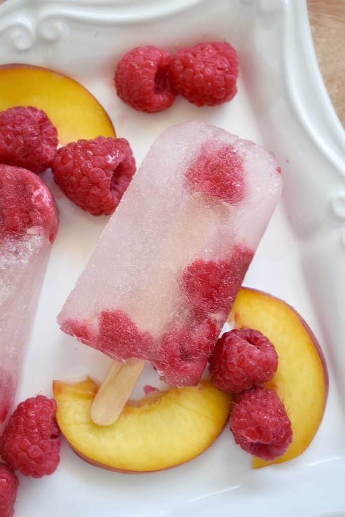 Sparkling Peach & Raspberry Winesicles ⋆ SomeTyme Place